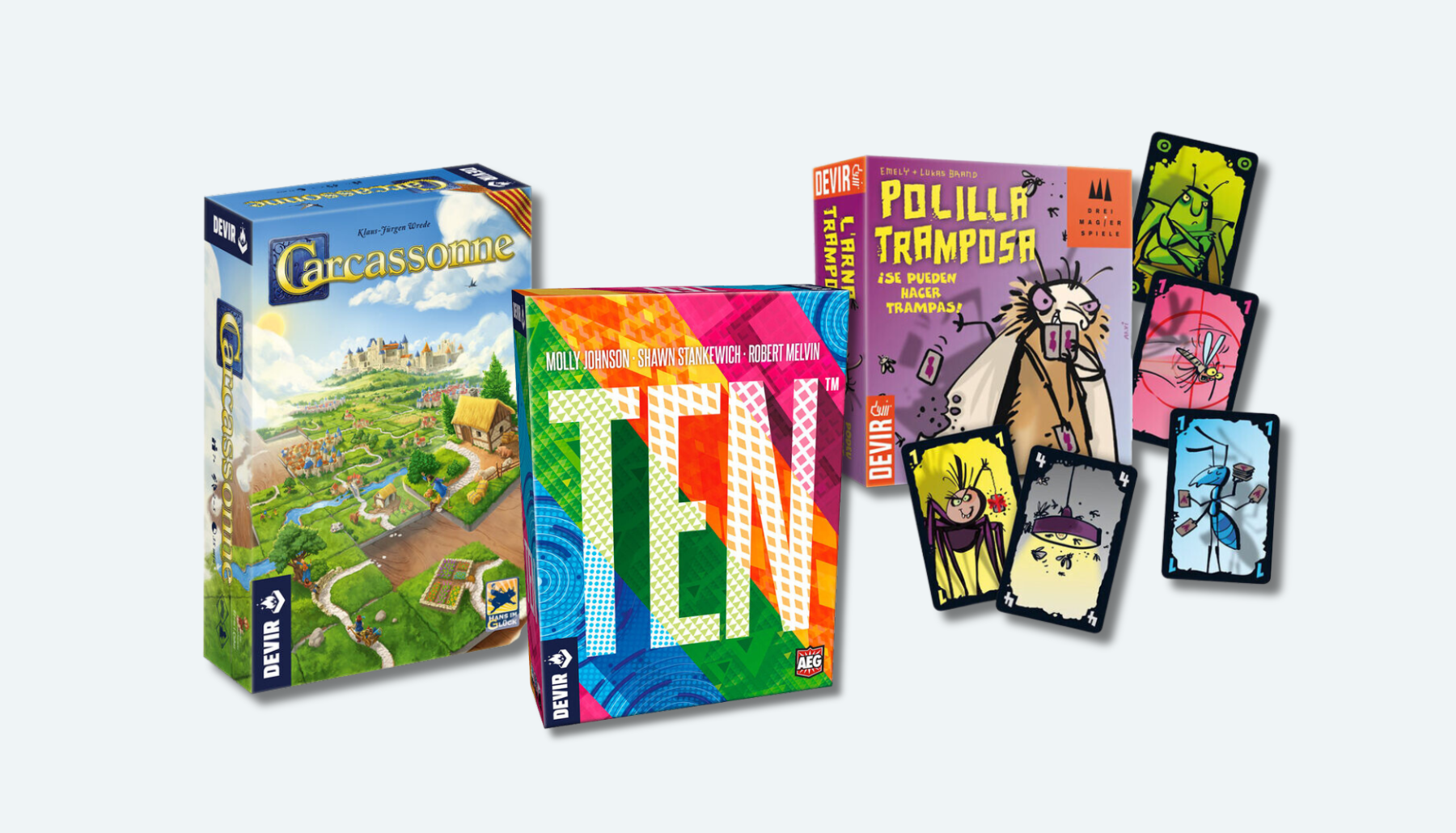 Una tarde llena de juegos de mesa "Carcassonne", "Ten" y "Polilla ...